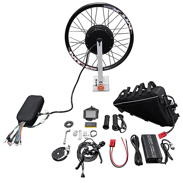 72V 5000W Ebike Conversion Kit with 30Ah Triangle Battery - High-Power Electric Bike Kit for ...